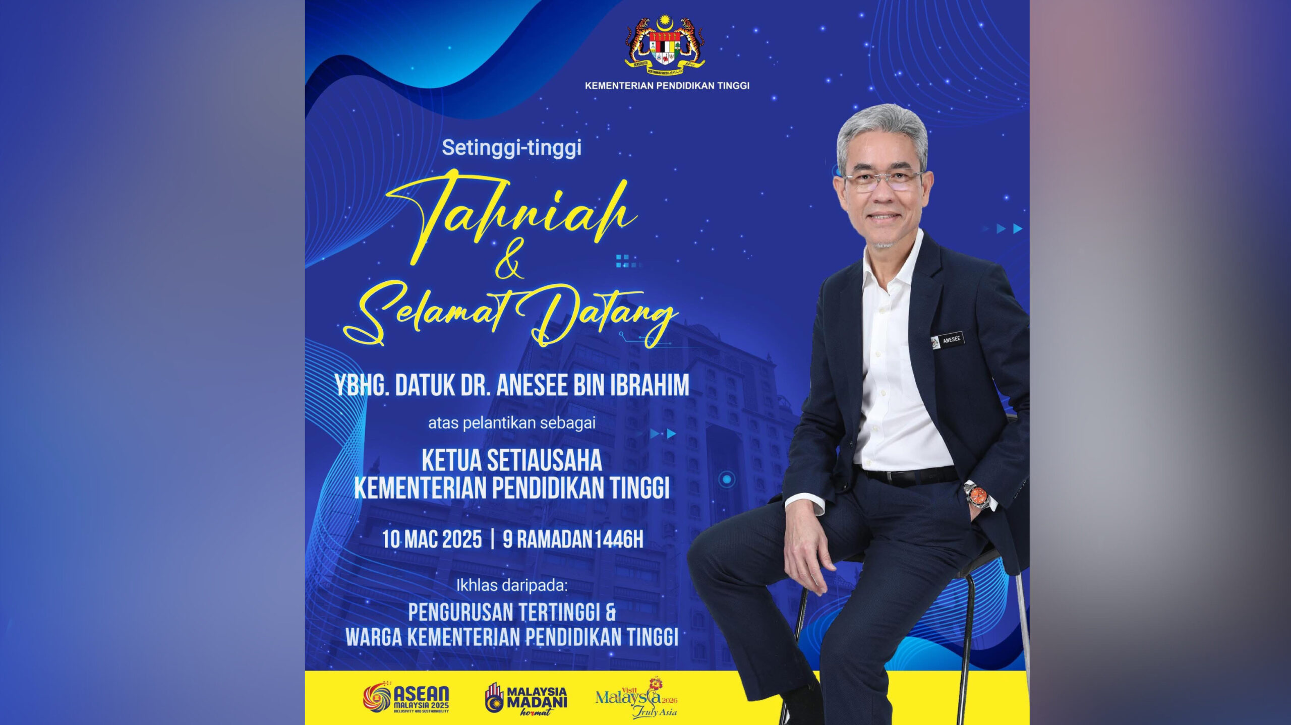 Dr. Anesee Ibrahim mulakan tugas KSU KPT bermula hari ini | Malaysia ...