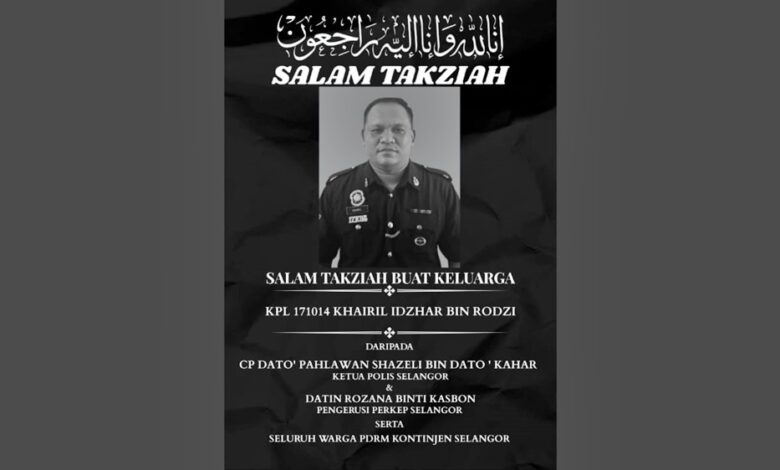 Anggota polis meninggal dunia selepas rebah ketika latihan kawad ...